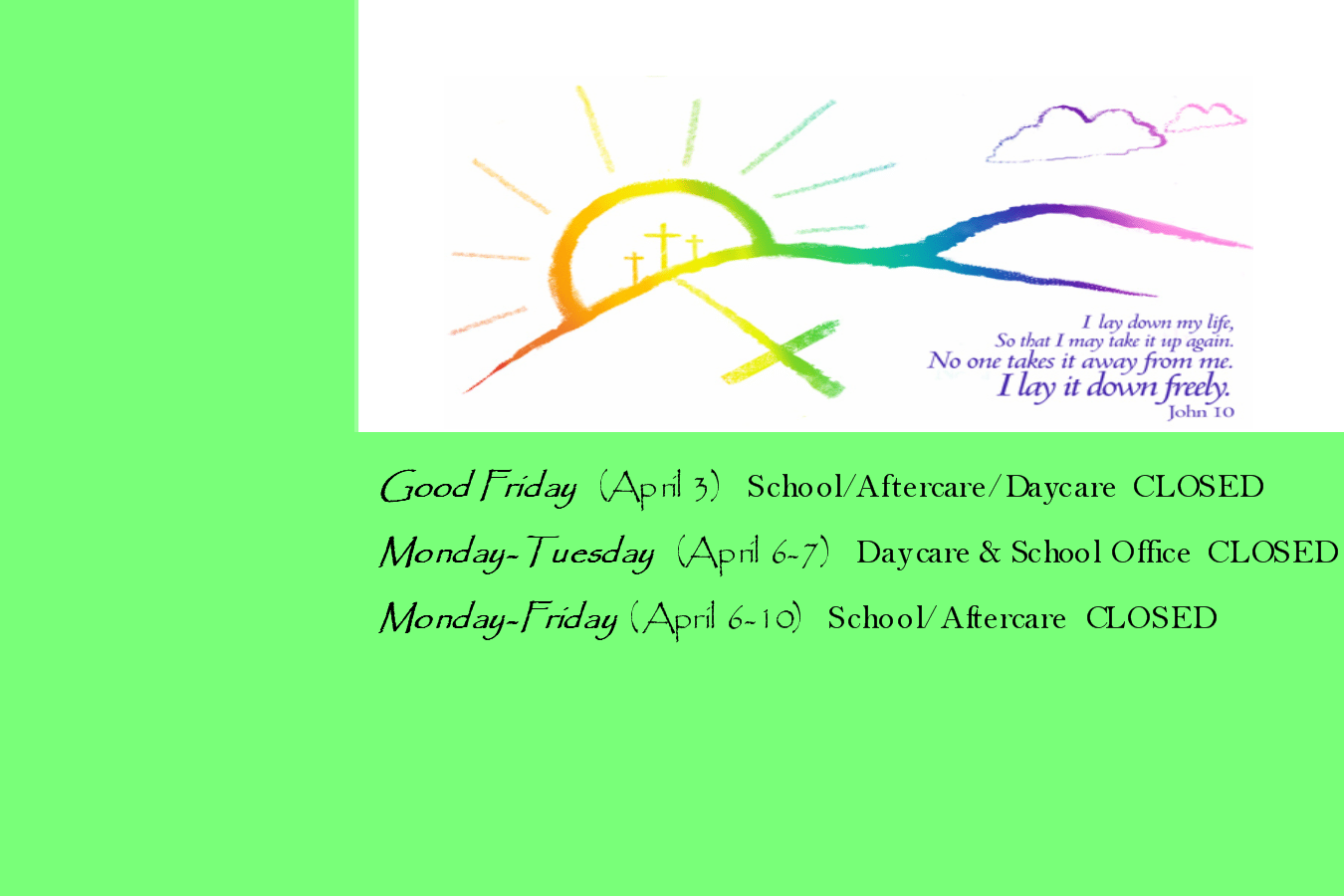 Easter Break 3 - Bethel Christian Academy